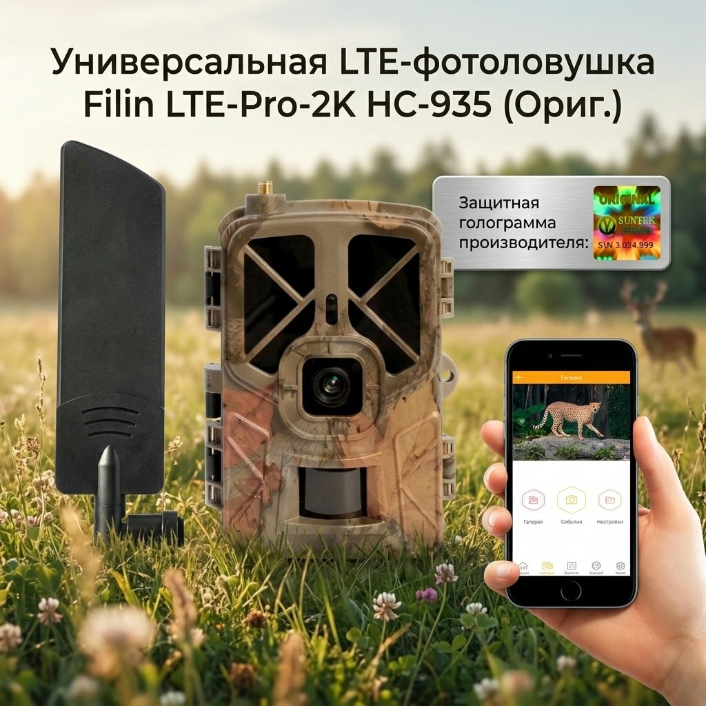2K фотоловушка для дома Filin LTE-Pro2K HC-935 с голограммой