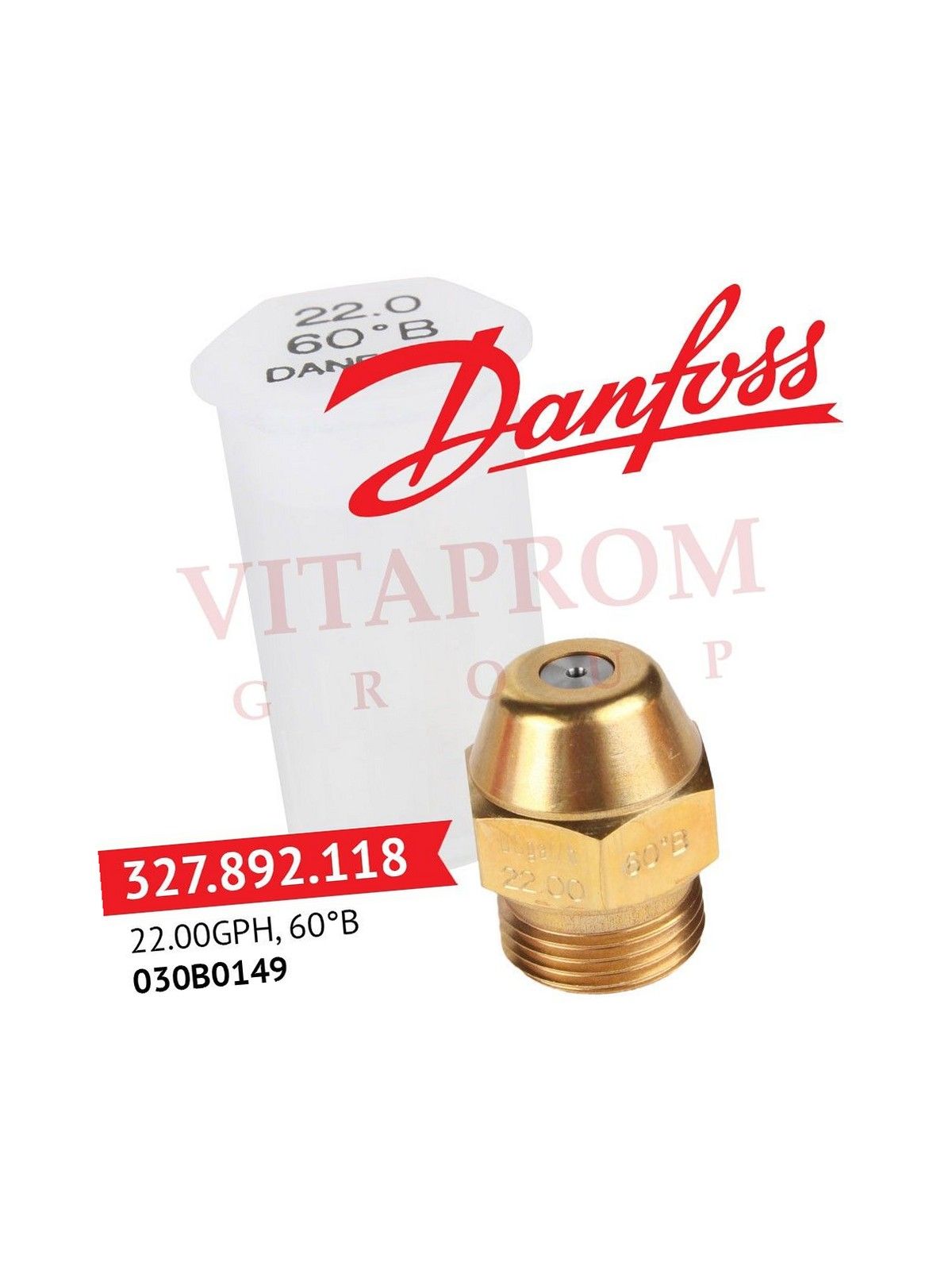 Форсунка Danfoss 22.00GPH, 60B, 030B0149 — фото 1