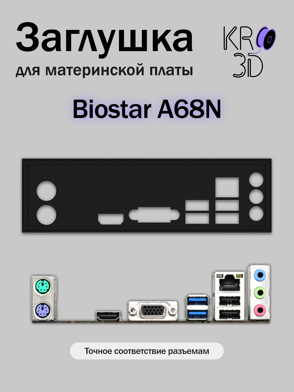 Заглушка для материнской платы Biostar A68N черная