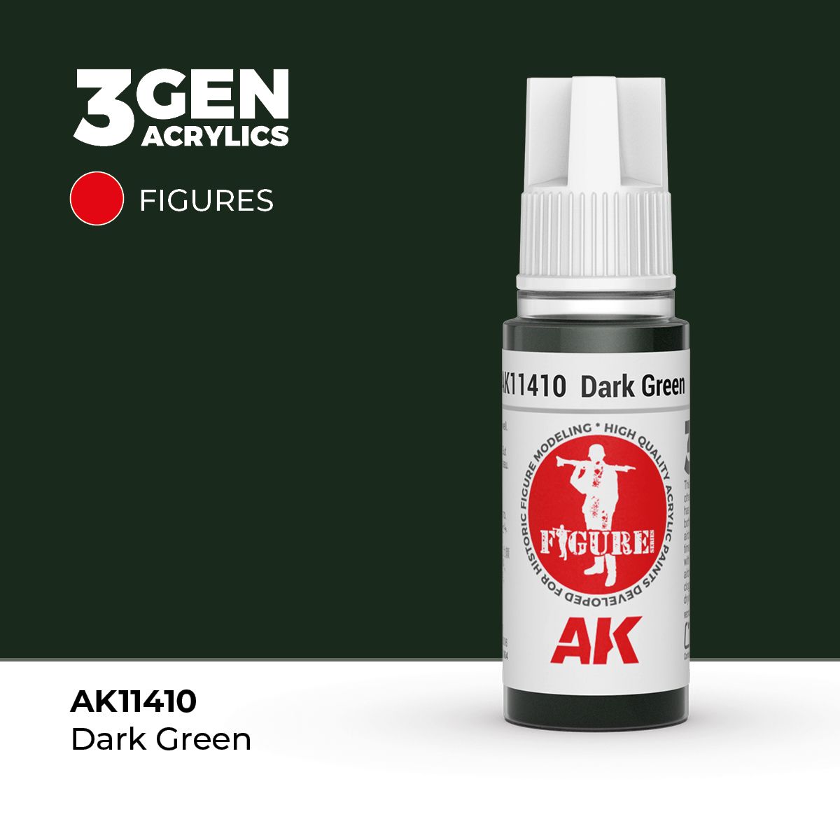 Акриловая краска AK Interactive - AK Interactive Dark Green 3GEN Figures, 18мл