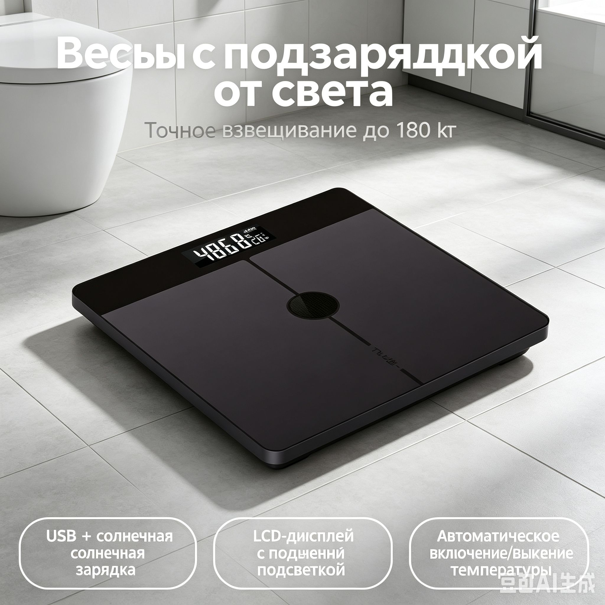 Напольные весы, нагрузка 180 кг, точность 10 г