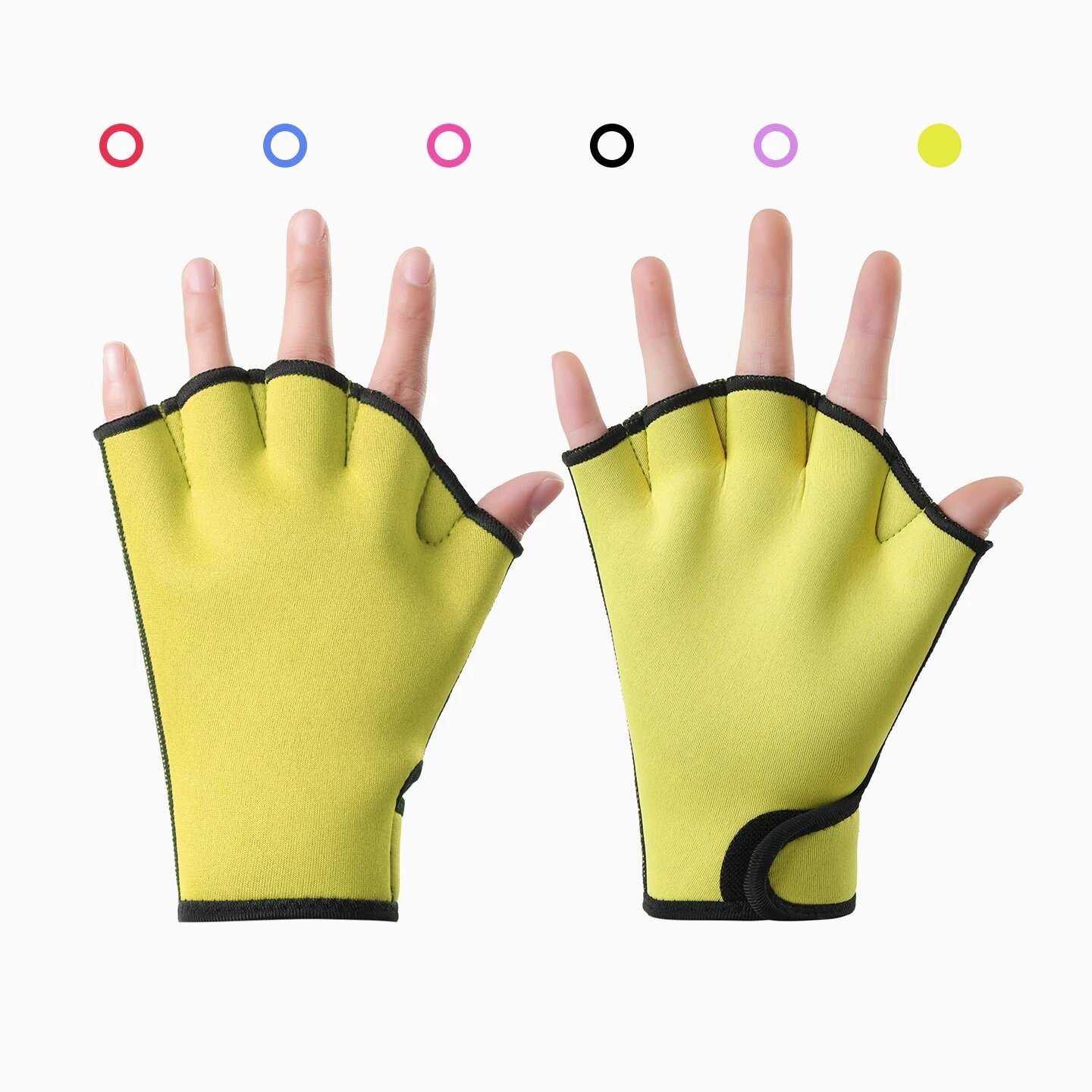 Резиновые перчатки для плавания и фитнеса Желтый, YELLOW, S