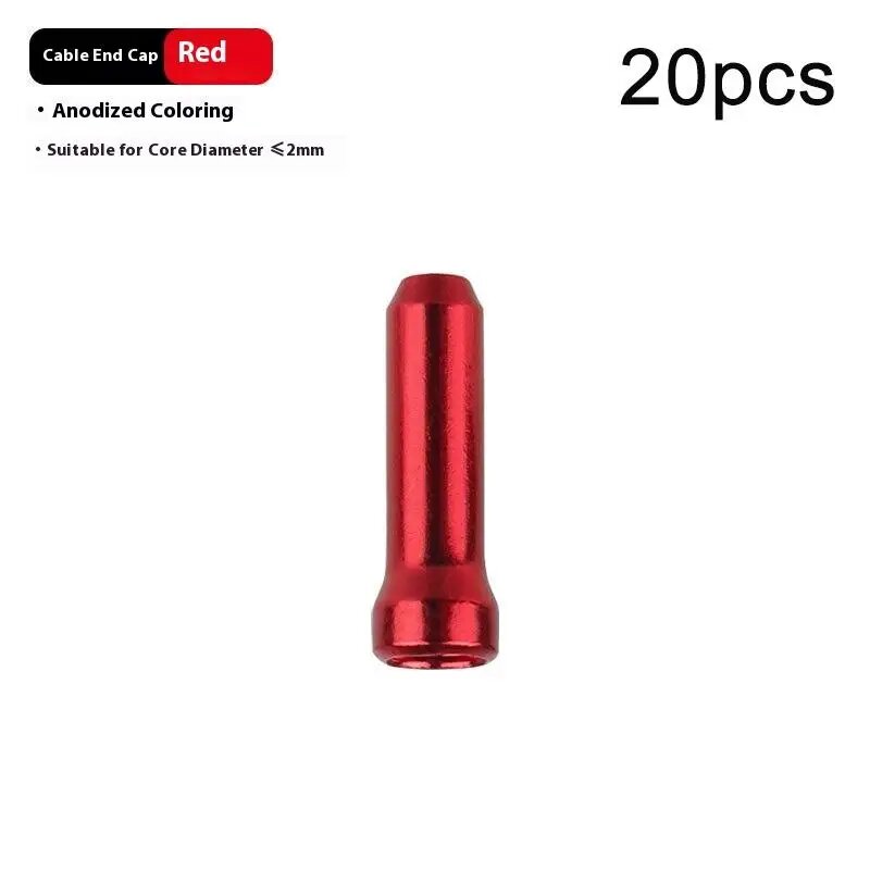 JULYHOT Алюминиевые концевики тросов для велосипеда 20 шт. 20pcs red