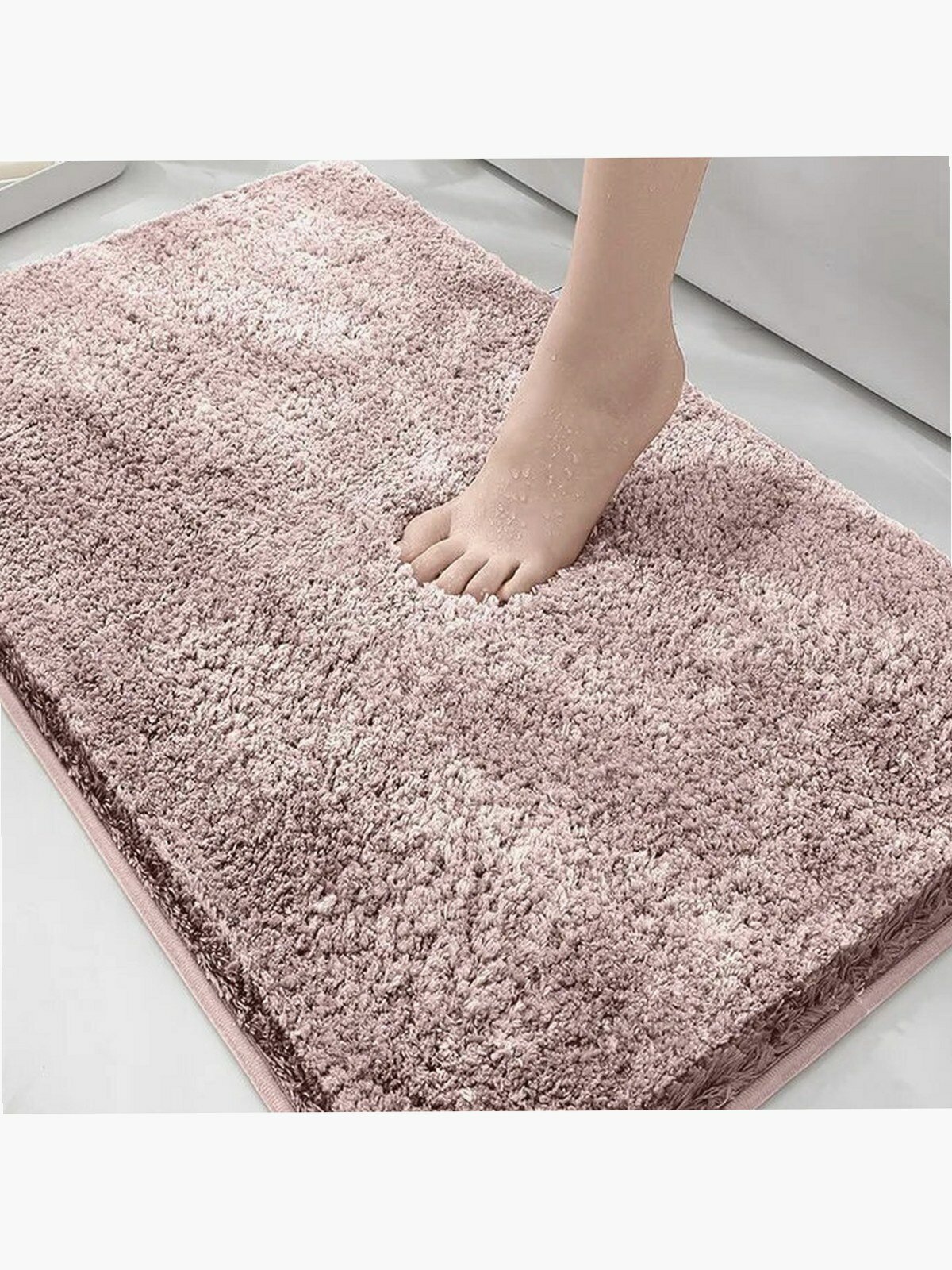 Супермягкий микрофибра коврик для ванной, серый 16X24inch(40X60CM), Розовый, pale pink