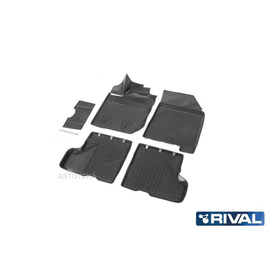 (Rival) Полиуритановые коврики салона Lada Xray(с бардачком) RIVAL 16007001