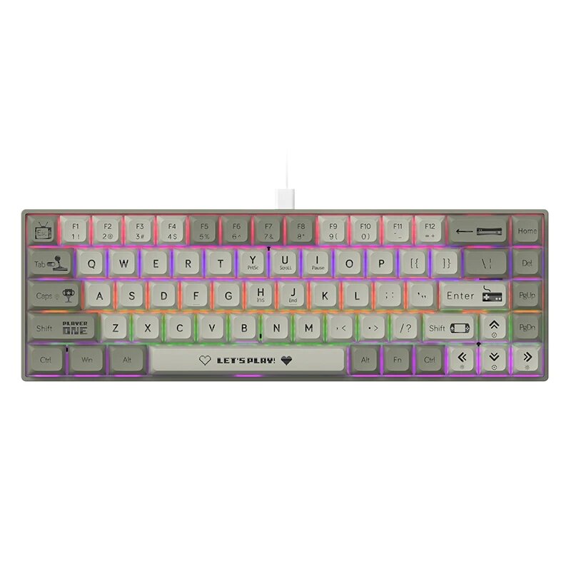Механическая клавиатура AJAZZ AK680 Gray-Wired Brown Switch