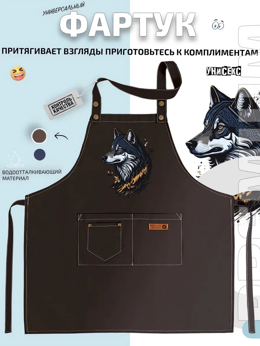Фартук Хаски Husky аниме Ge Ag кухонный с принтом универсальный