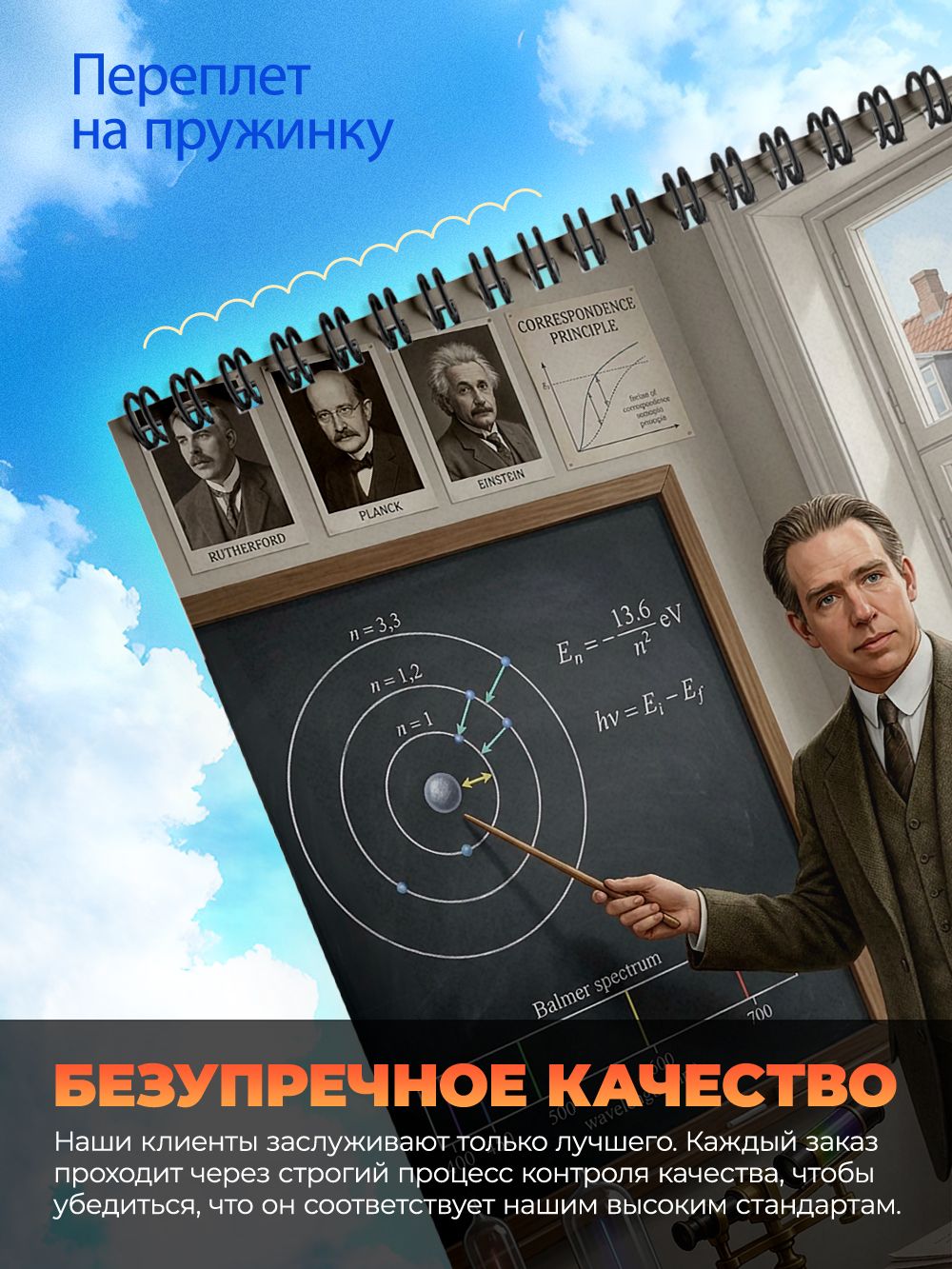 Блокнот А6 - Нильс Бор — фото 1