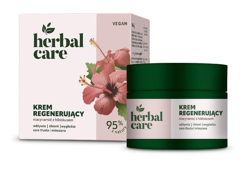 Крем для ухода за кожей Herbal Care Vegan, восстанавливающий крем на день и ночь с ниацинамидом и гибискусом, 50 мл