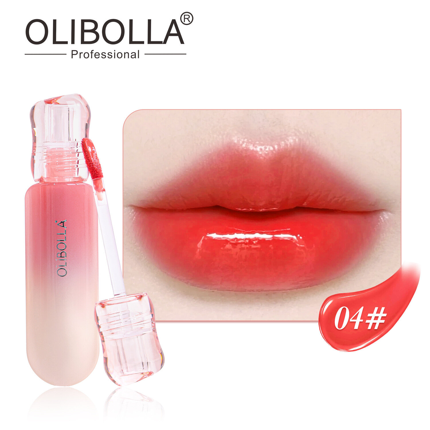 Блеск‑тинт для губ OLIBOLLA, зеркальный эффект, 6 оттенков, увлажняющий, не оставляет следов на посуде