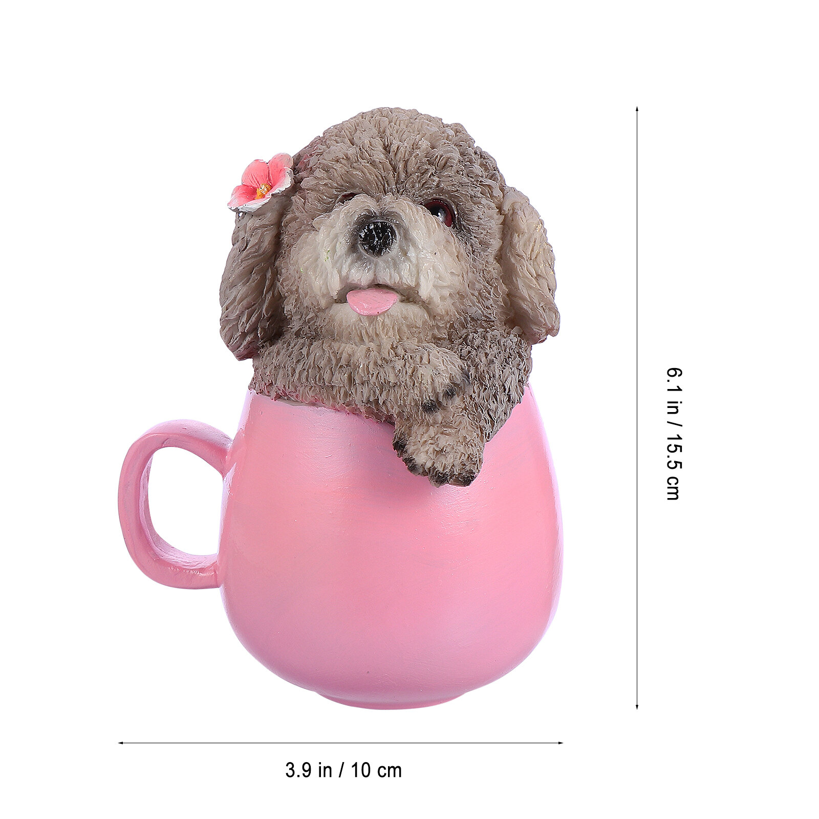 Симпатичная Собачка Игрушка Из Резины Для Декора И Игры 10X9X15.5Cm