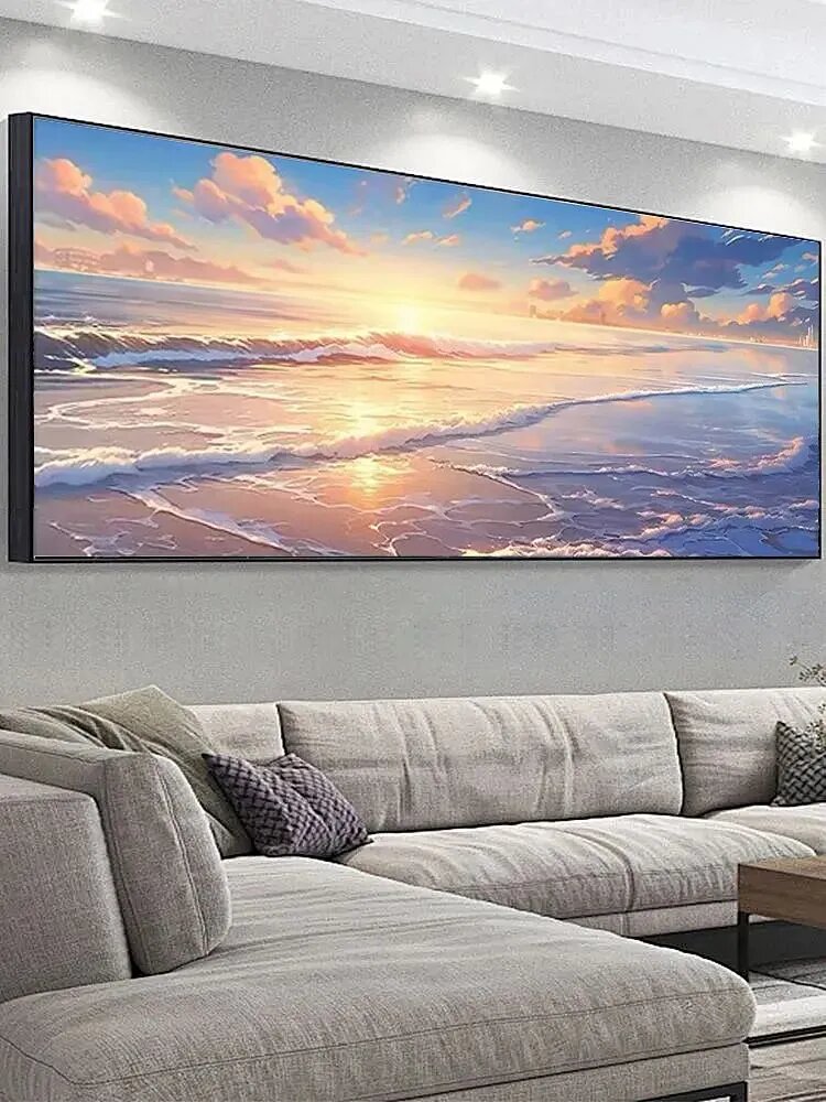Алмазная мозаика 140X50cm "Морской пейзаж"ручной работы бриллиантовая картина (без подрамника, без рамки)