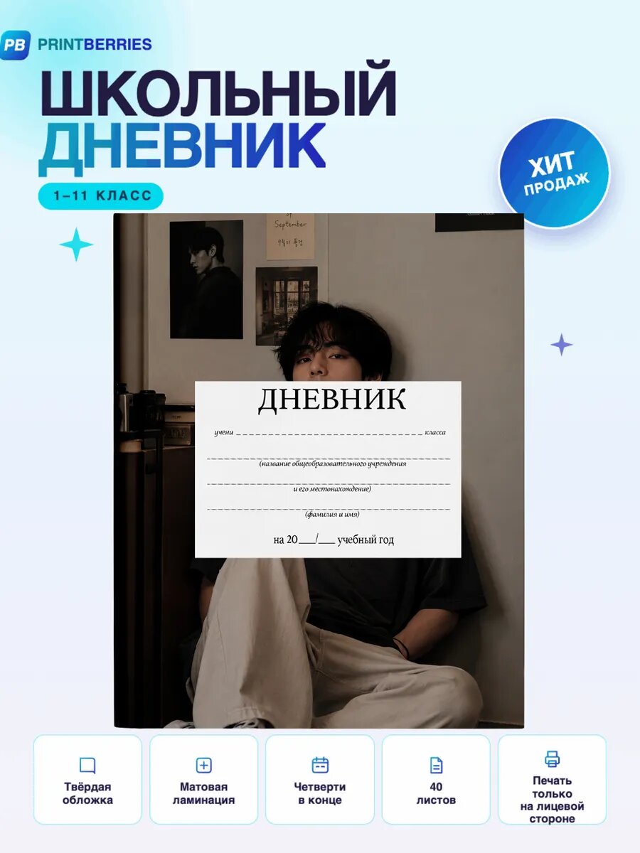 Школьный дневник BTS принт