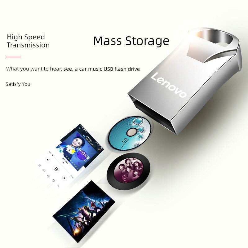 USB-флешка Lenovo USB 3.2 32 ГБ с металлическим корпусом для бизнеса и автомобиля, высокая скорость передачи данных для