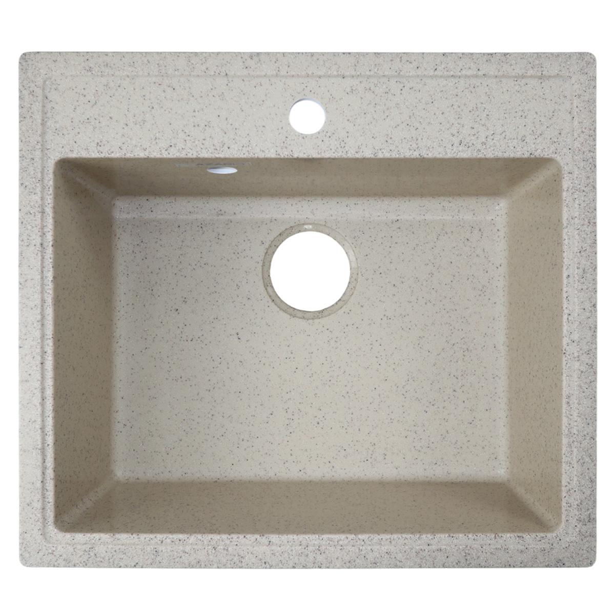 Мойка для кухни Azario Onda 56,5х50,5 CS00105222 песочная, 1 чаша, литьевой мрамор