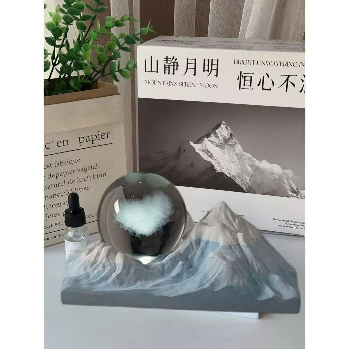 Шкатулка "Snow Mountain", гипс, высота 8 см, Квадратная, в форме сердца, белая, подарочная коробка, 1шт.