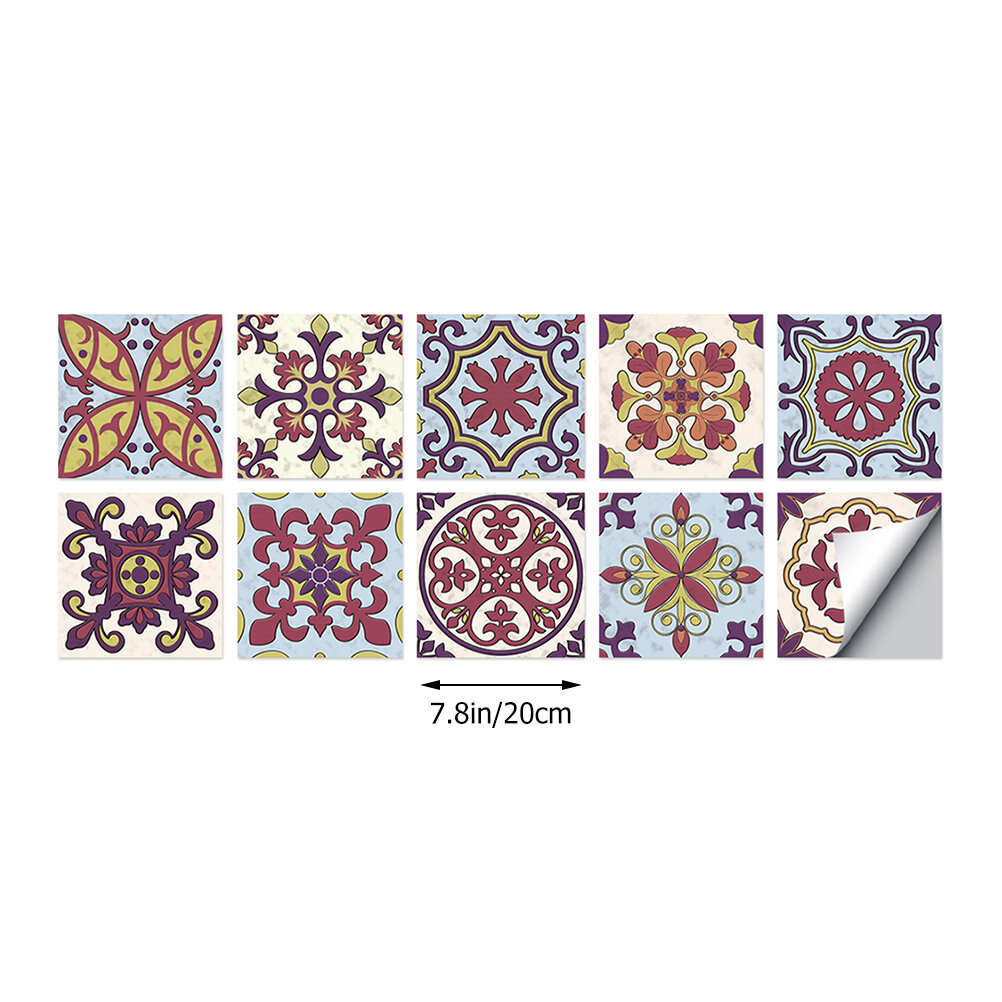 10 Штук Винтажные Наклейки Для Декора Стены И Пола Ванной Кухни 20x20cm