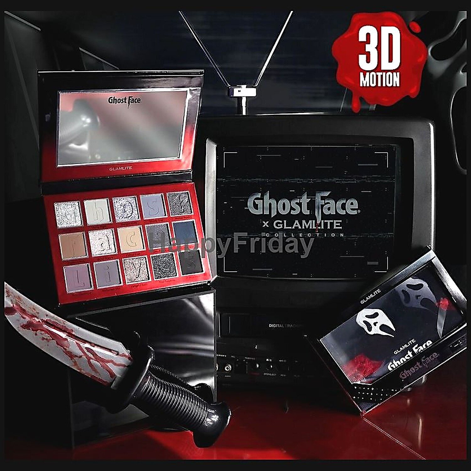 Палетка теней для век Glamlite x Ghost Face Lives разноцветная