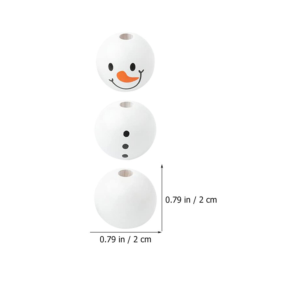 2 Набора Деревянных Бусин Сnowman Тематические Открытые Бусины Подвеска Для Декора 2x2x2Cm