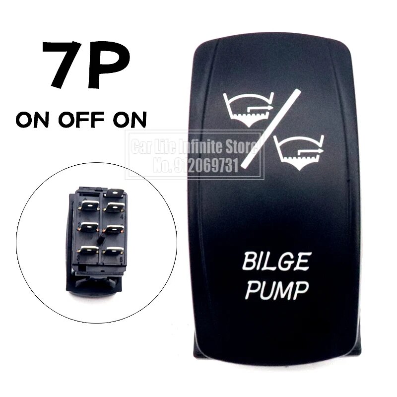 Переключатель 7P BILGE PUMP, 12-24В, водонепроницаемый