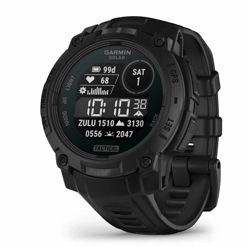 Умные часы GARMIN INSTINCT 3 45MM, SOLAR, BLACK BEZEL WITH BLACK BAND, WW