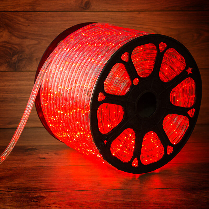 Лампы светодиодные Neon-Night Дюралайт LED двухжильный 230В 13мм 30 LED/м красный постоянное свечение модуль 1м бухта 100м NEON-NIGHT, 100м
