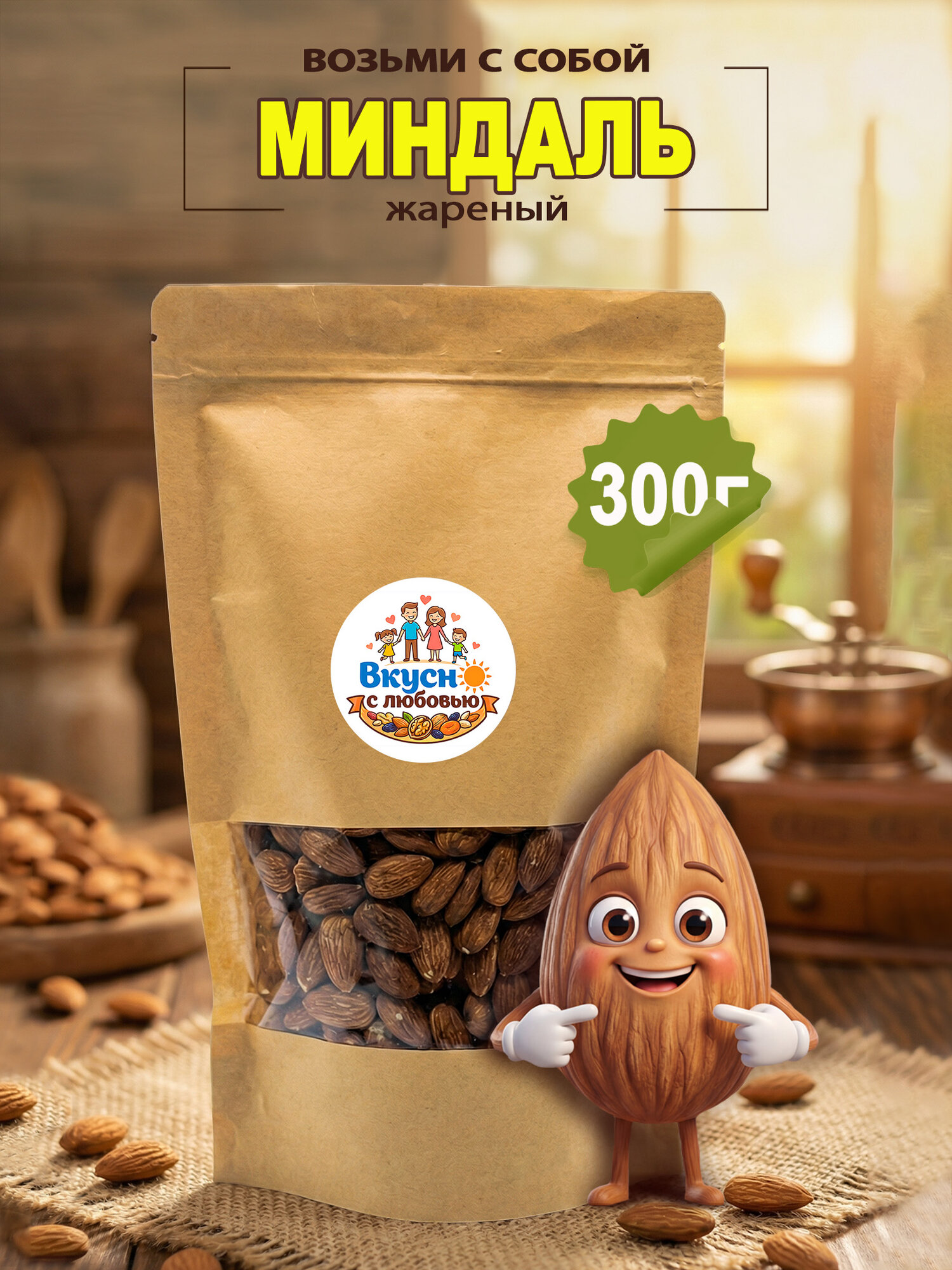 Миндаль жареный 300 г
