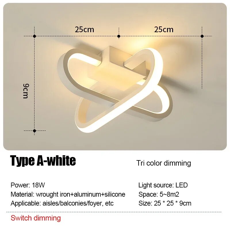 Потолочный светильник LED, 18W, K-White, 3 цвета