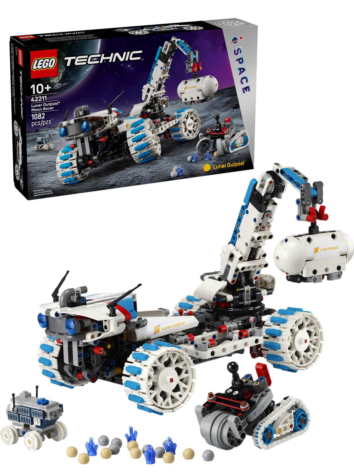 Конструктор Лего Техник луноход наса Лунный аванпост луна 42211 LEGO Technic Lunar Outpost Space Vehicle 1082 детали 10+