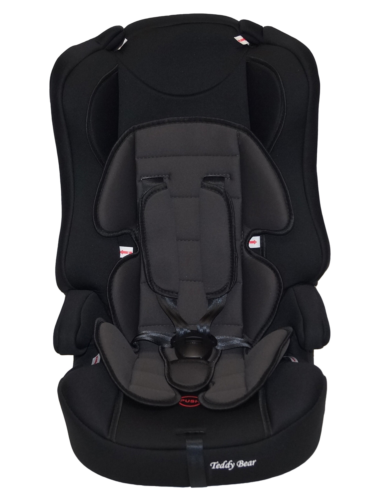 Автокресло бустер детское 9-36 кг Teddy Bear 513 RF, от 9 месяцев до 12 лет, группа 1,2,3, с вкладышем, 04/01 black-grey