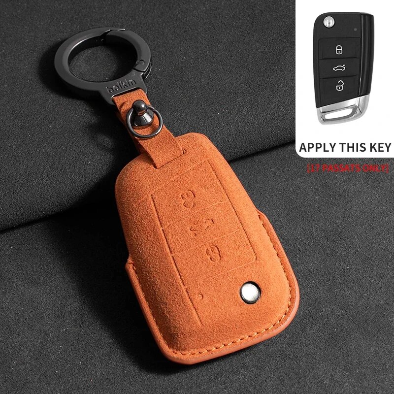 Чехол для ключей из замши для Volkswagen Golf 7 MK7, Tiguan MK2, Ateca, Leon FR, Ibiza, Skoda Octavia, Kodiaq, брелок для ключей