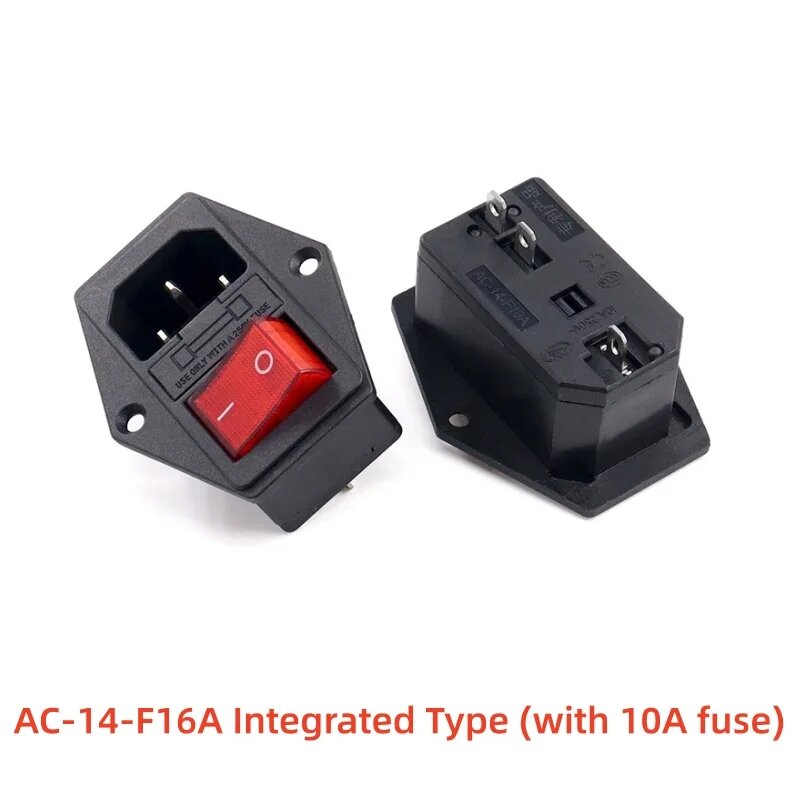 Сетевой разъем IEC320 C14 с индикатором 250В AC-14-F16A