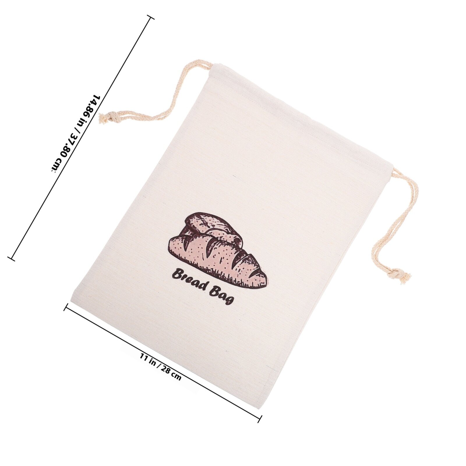 Пакет Для Хранения Хлеба Из Льна Размер 37.80X28.00X0.50Cm Цвет Бежевый Идеально Для Подарков И Выпечки