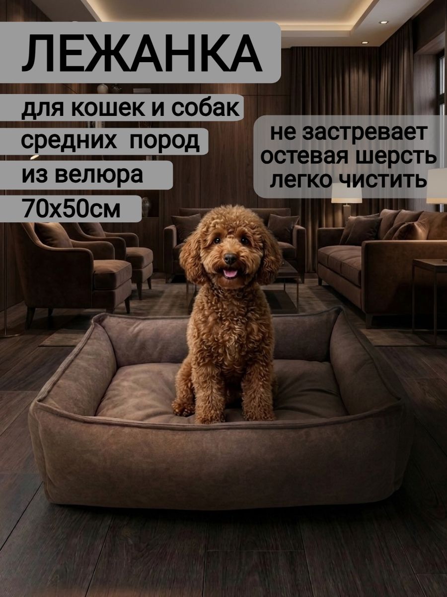 Лежанка для собак средних пород и кошек 70х50 см