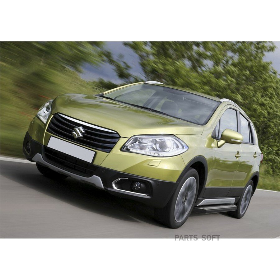 Пороги алюм. Premium-Black Suzuki SX4 II рест. 15- от официального дистрибьютора, RIVAL, артикул A173ALB55031