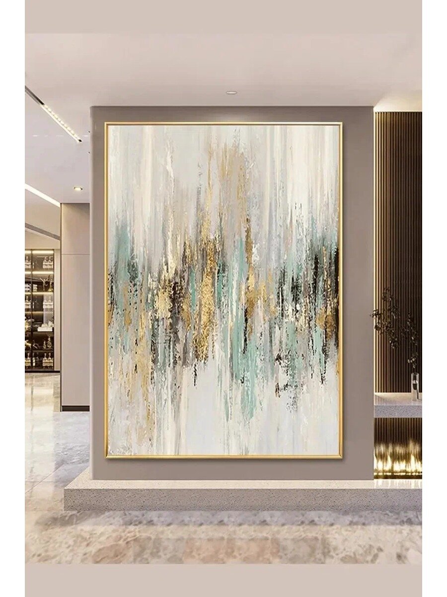 Картина 75x100 см, абстракция, акрил, фактурная живопись, без рамки