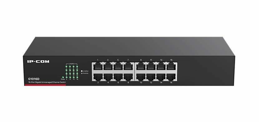 IP-COM G1016D Коммутатор неуправляемый, 16 портов, 16x1 Гбит/с, установка в стойку 13, металлический
