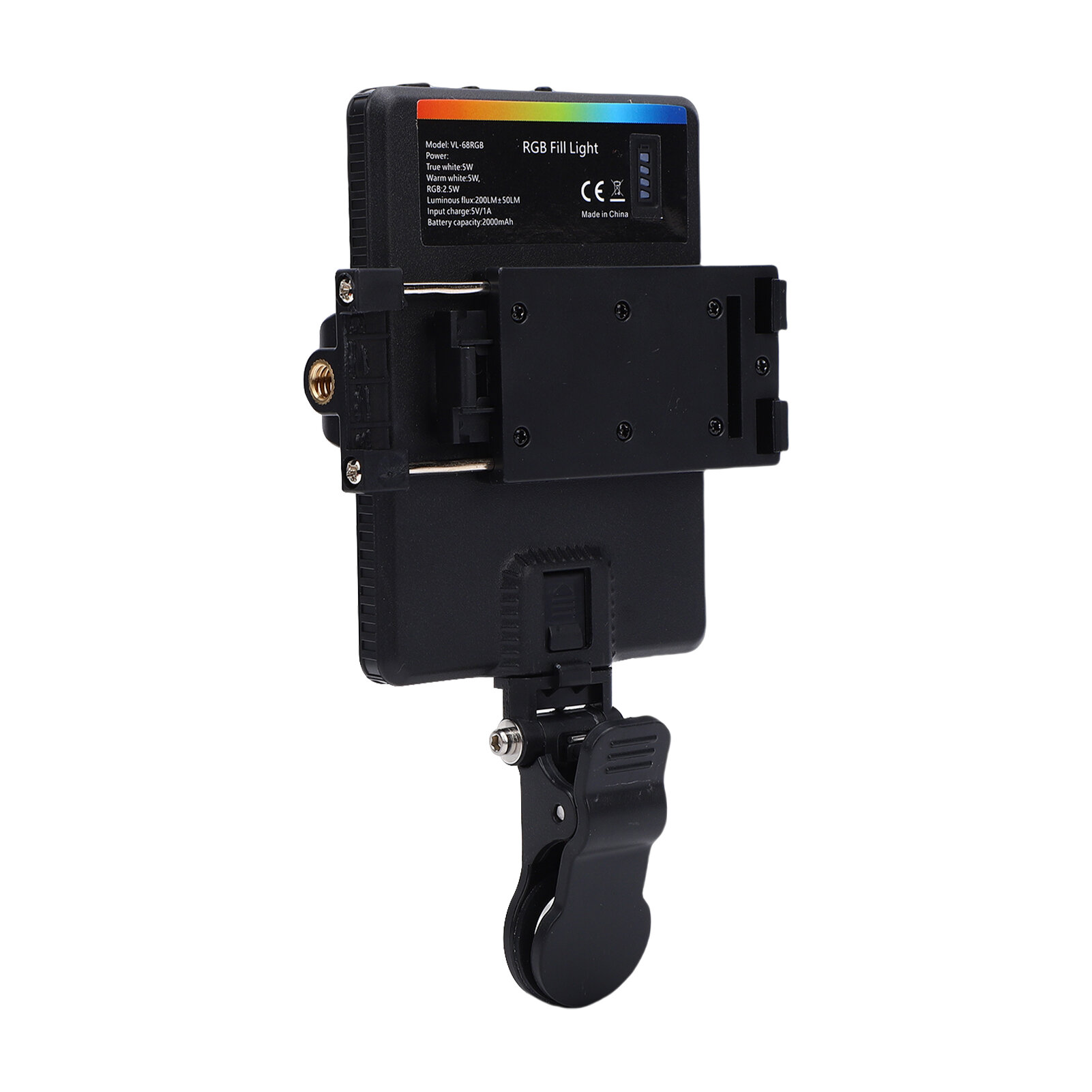 Портативная светодиодная RGB-подсветка для селфи с передним и задним зажимом для смартфонов, планшетов, ноутбуков