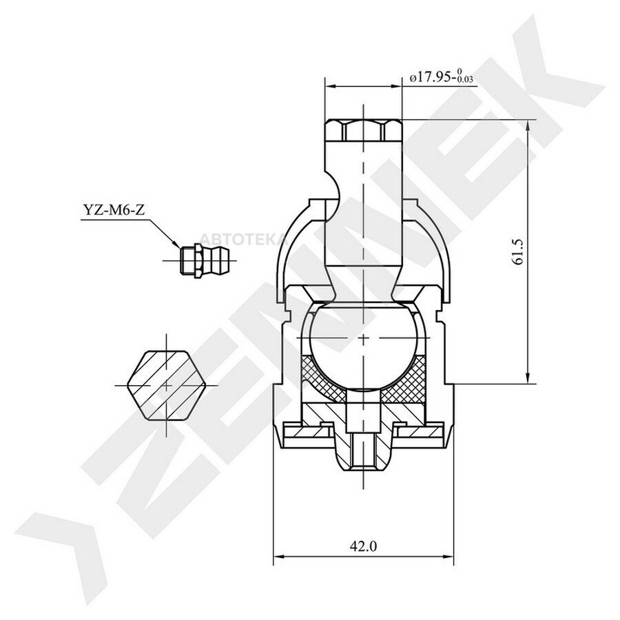 Опора шаровая ZENNEK DBJ0037