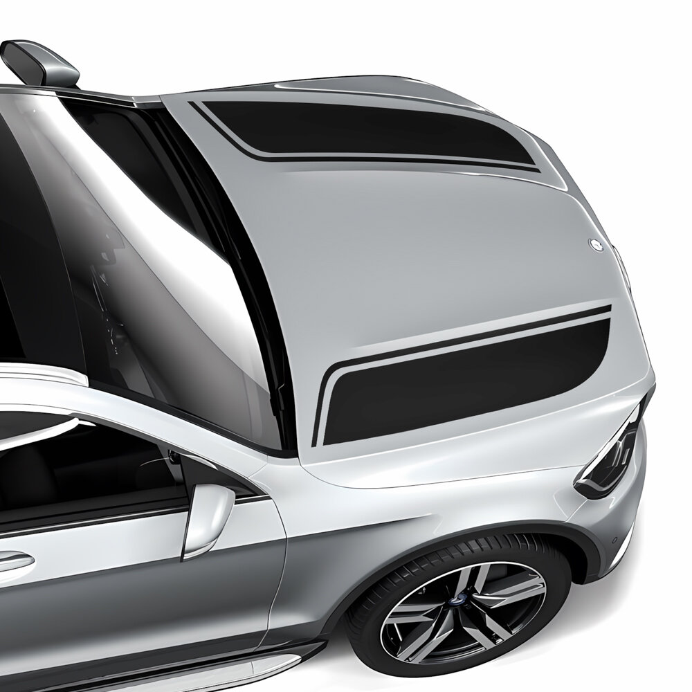 Две спортивные виниловые полосы-наклейки на капот для Mercedes-Benz GLC X253 X254 GLC260 GLC300 GLC43 AMG, автомобильные стикеры для внешнего тюнинга внедорожника