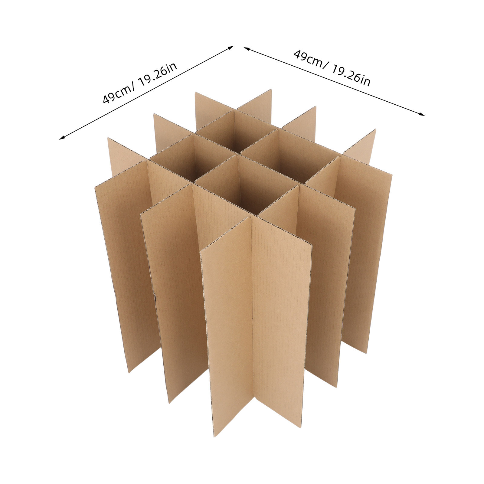 Коричневые гофрированные картонные разделители с ячейками для упаковки хрупкой посуды для дома, набор 6 шт