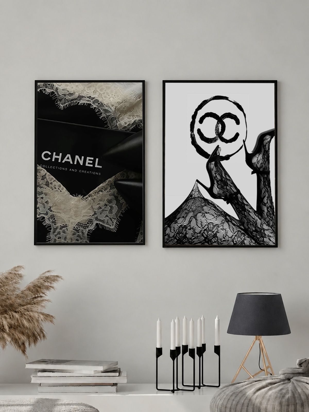 Набор Постеров / Плакатов Интерьерные Мода Шанель (Fashion Chanel) 2 Листа А3