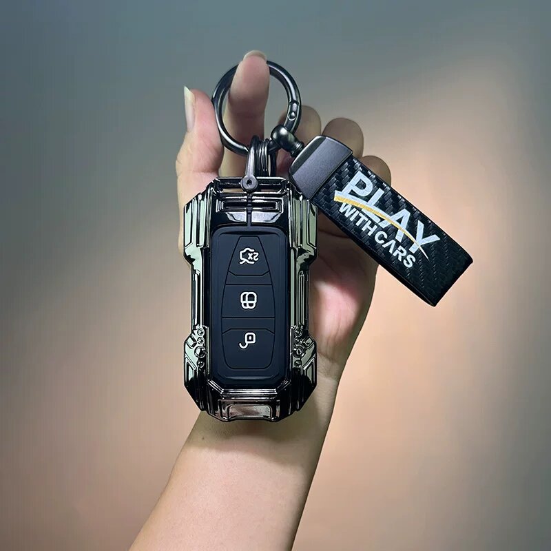 Ключевой брелок Ford черный воин цинковый сплав одинарная оболочка с длинным волоконным замком для автомобилей