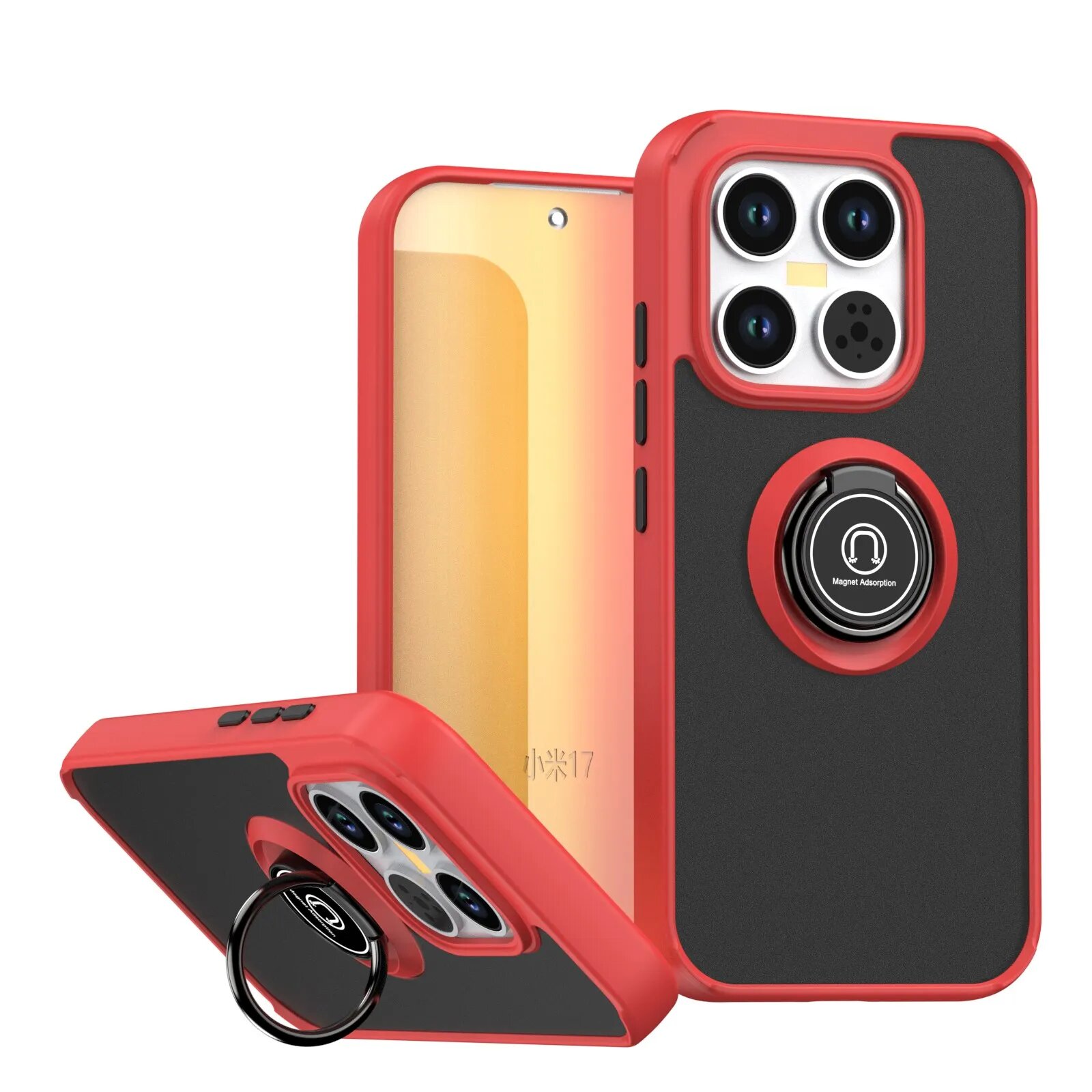 Мягкий чехол Xiaomi 17 с магнитным кольцом Red