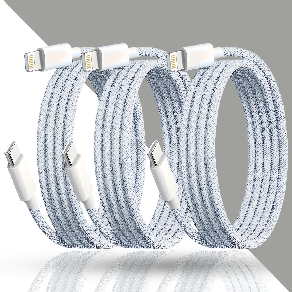 Кабель для быстрой зарядки USB Type-C на Lightning, 3 шт.