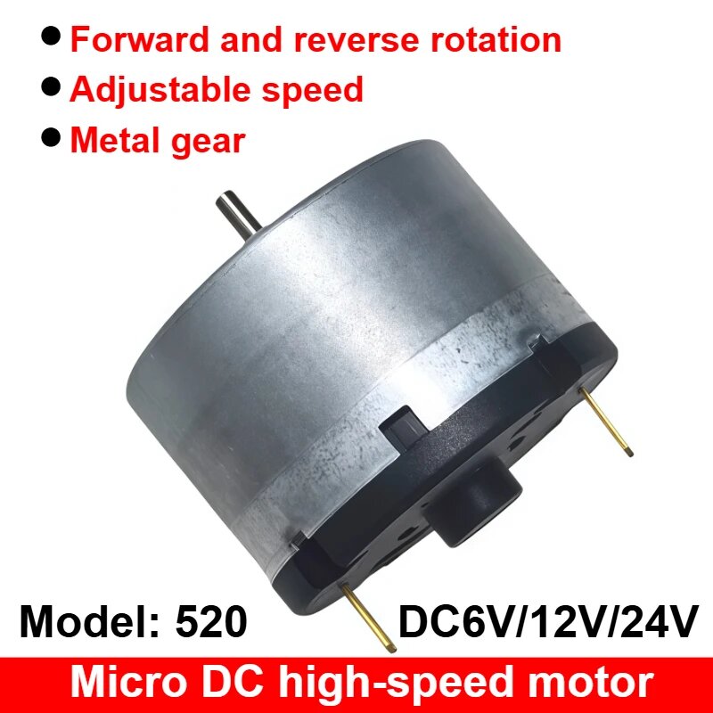 Реверсивный двигатель постоянного тока RC520 6-24В 12V 6000rpm