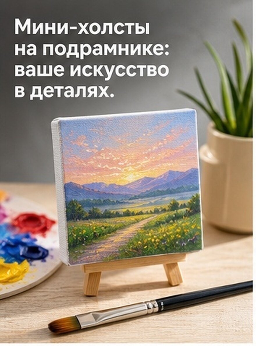 5 Штук Мини Холсты Для Масляной Живописи Квадратной Формы Белый Цвет 9.00X7.00X1.50Cm