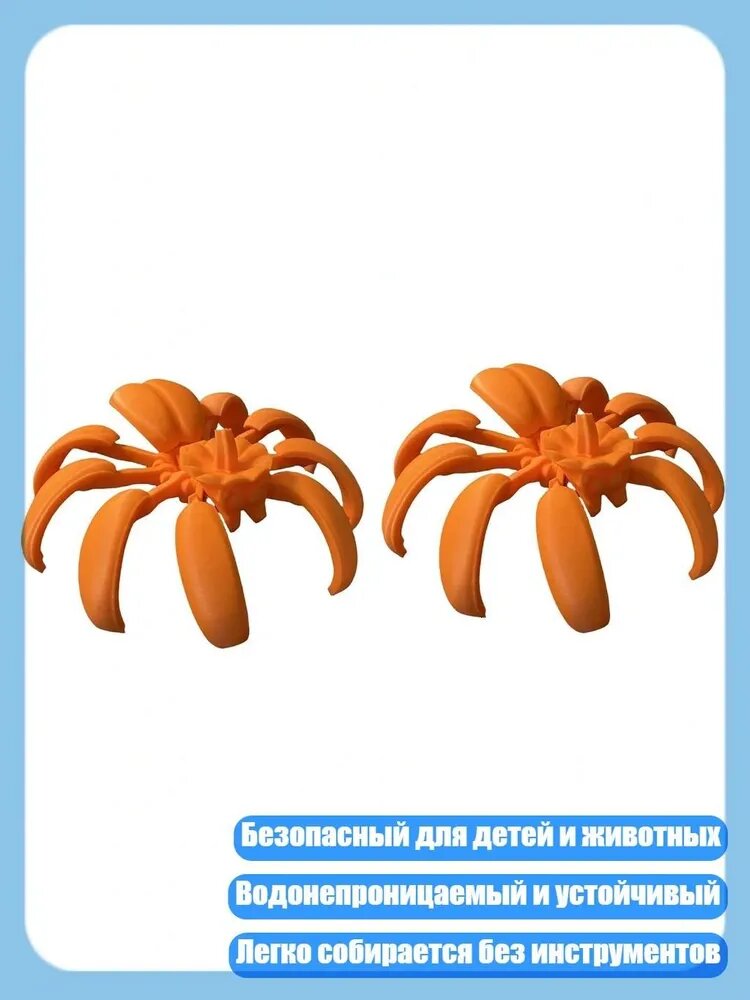 Фигурка паука из тыквы для декора на Хэллоуин, Оранжевый - 2