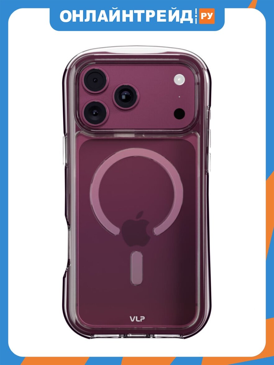 Чехол Vlp для Apple iPhone 18 Pro Max Bubble MagSafe темно-вишневый