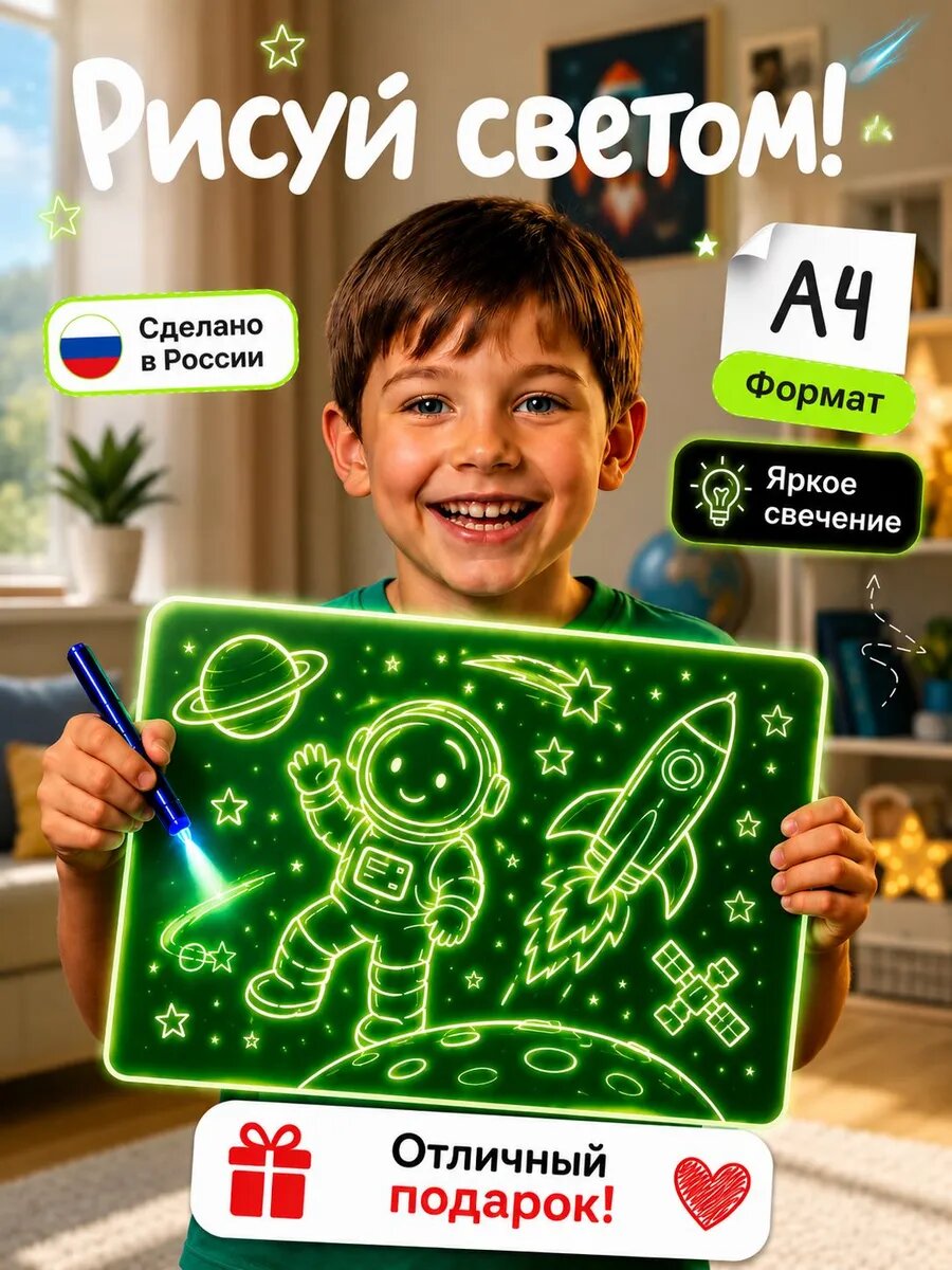 Подарочный набор для рисования, Планшет Рисуй светом